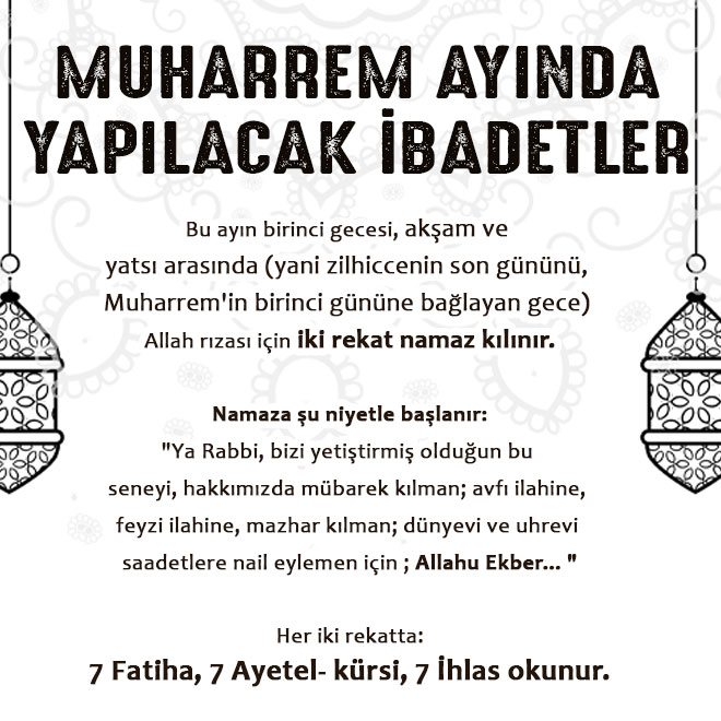 Muharrem ayında yapılacak ibadetler nelerdir? Muharrem ayında okunacak ...