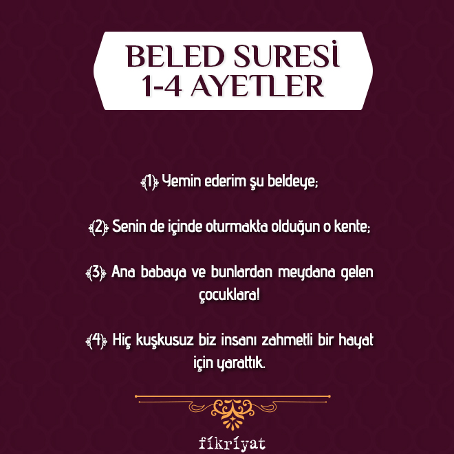Beled suresi meali, tefsiri ve fazileti - Galeri - Fikriyat Gazetesi