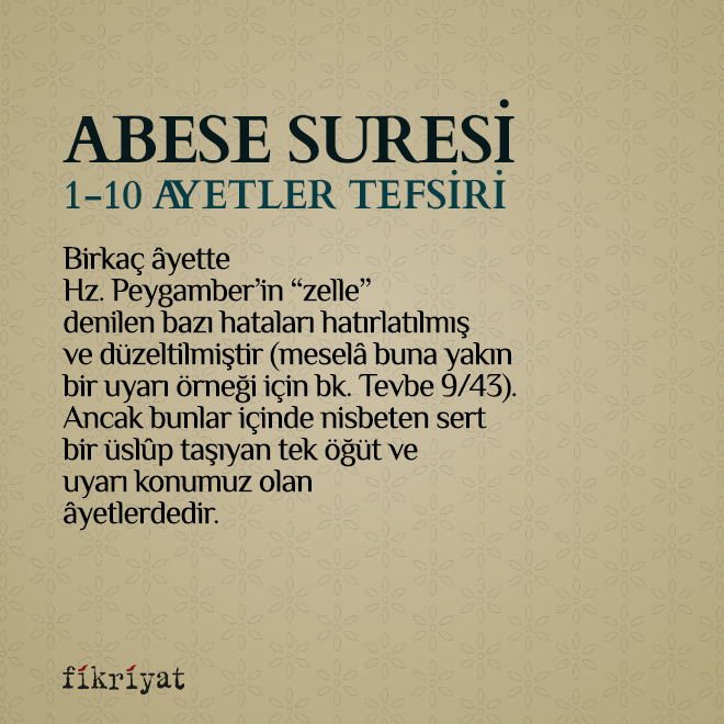 Abese suresi meali, tefsiri ve fazileti - Galeri - Fikriyat Gazetesi